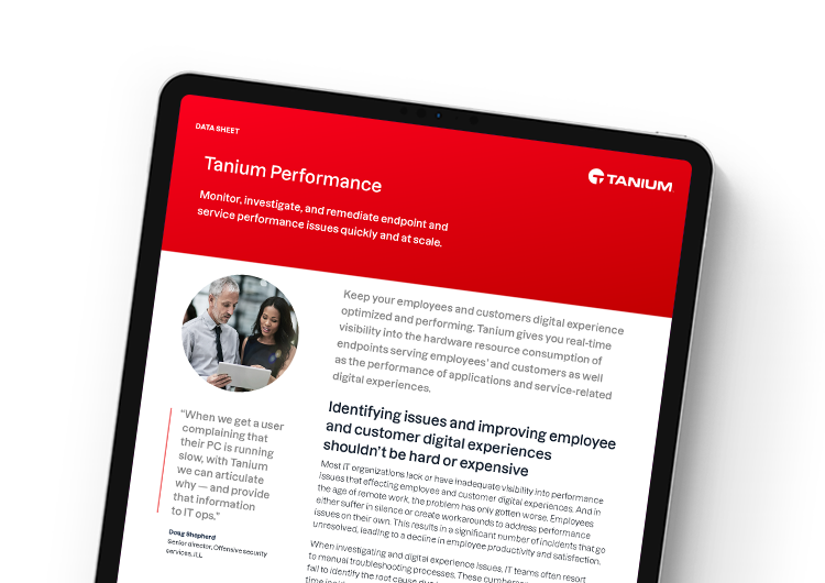 Tanium Performance data sheet | Tanium