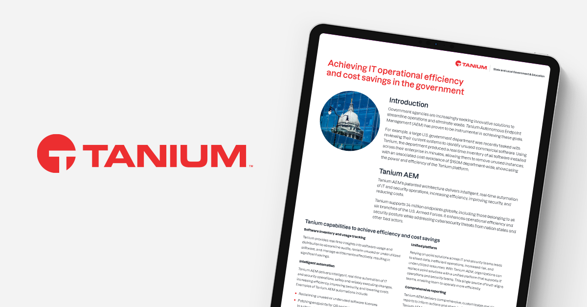 Achieving IT operational efficiency and cost savings in the government ...